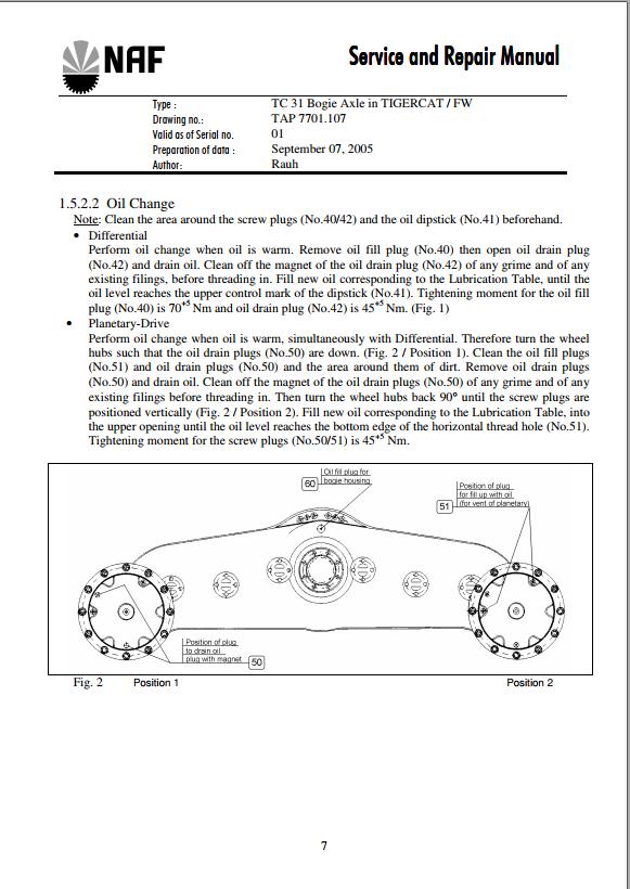 Tigercat NAF Bogie Axle Service & Repair Manual_35979A