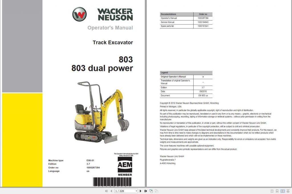 Wacker Neuson Spare Parts List Archives - Homepage - The Biggest Store Service Manual Workshop ...