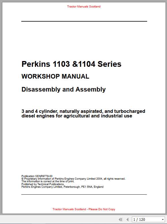Massey Ferguson Perkins 1103 1104 Series Dissassembley And Assembly