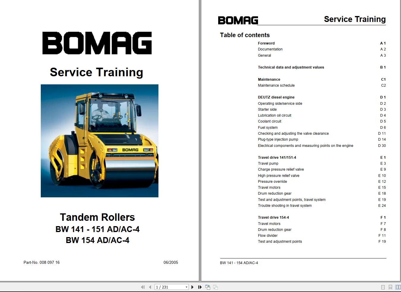 BOMAG BW211D-40 Service Training PDF
