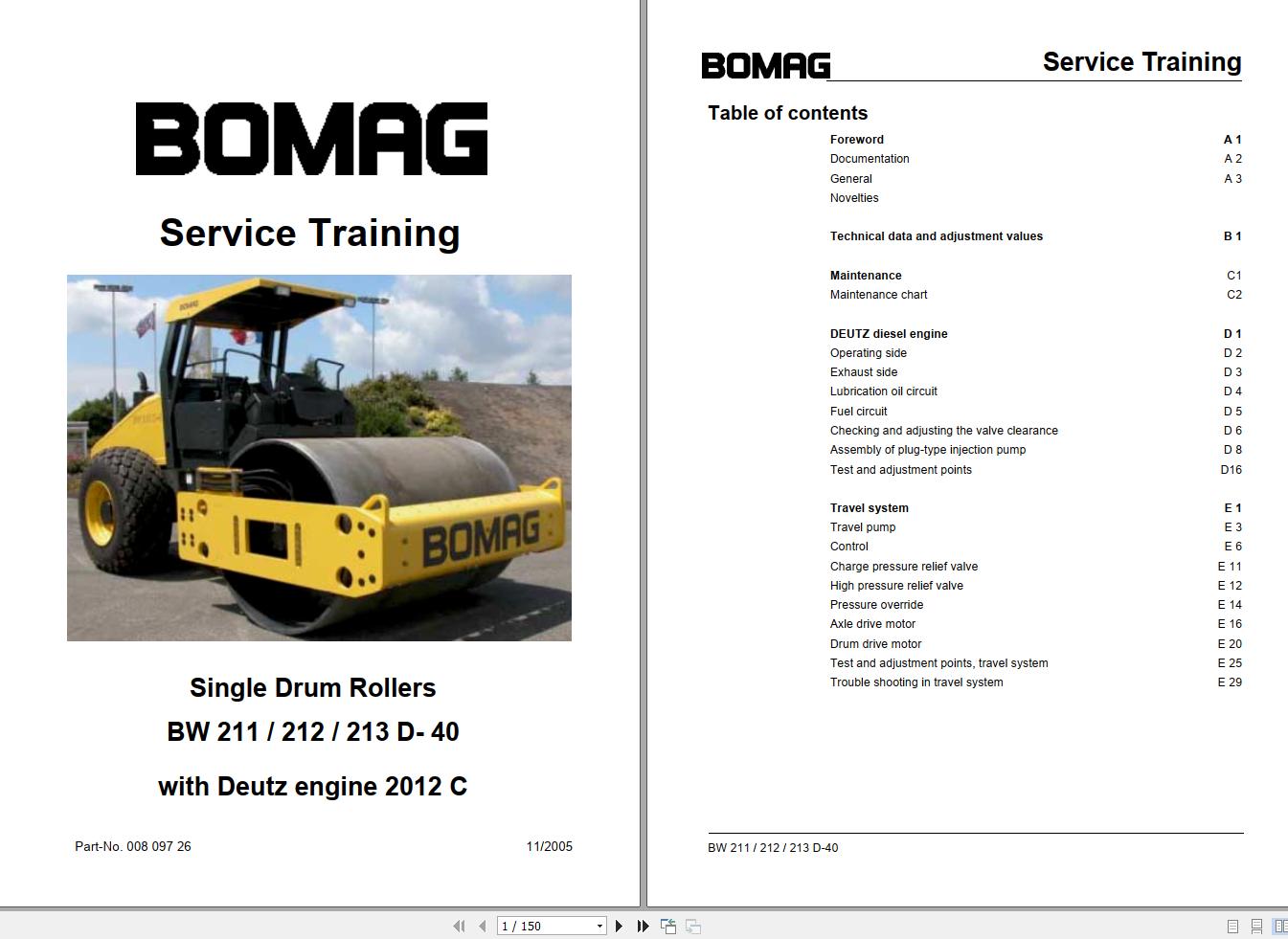 BOMAG BW211D-40 Service Training PDF