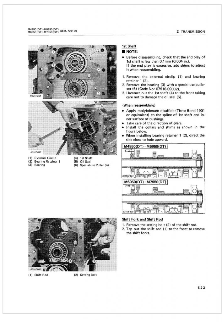 Kubota Agricultural M4950 DT Workshop Manual PDF EN