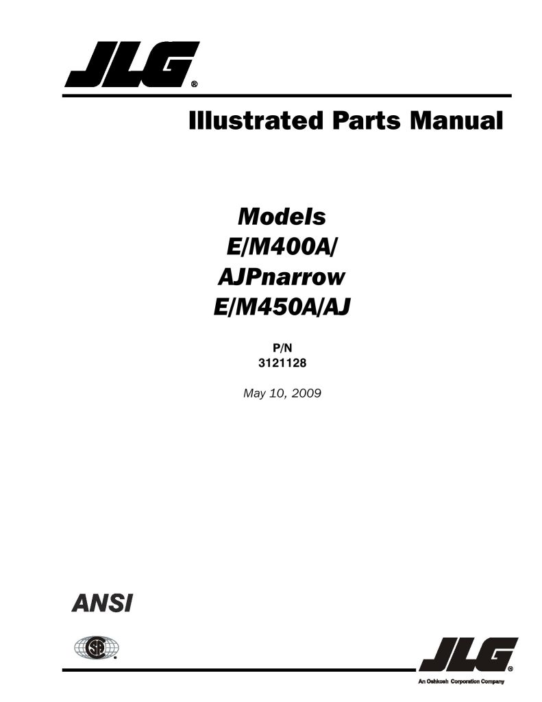 JLG Lift E M400A AJPnarrow E M450A AJ Illustrated Parts Manual PDF