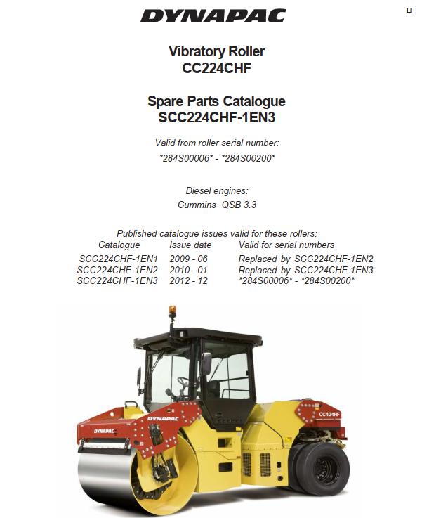 Dynapac CC224CHF Parts Maintenance Operation Manual PDF
