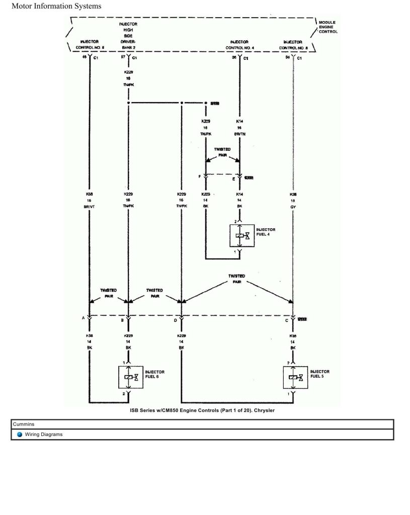 Cummins ISB Serial M850 Truck Wiring Diagram Engine Controls PDF
