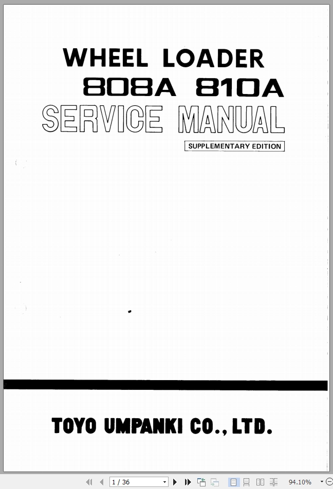 TCM 808A 810A Wheel Loader Service Manual Supplement 613AE PDF