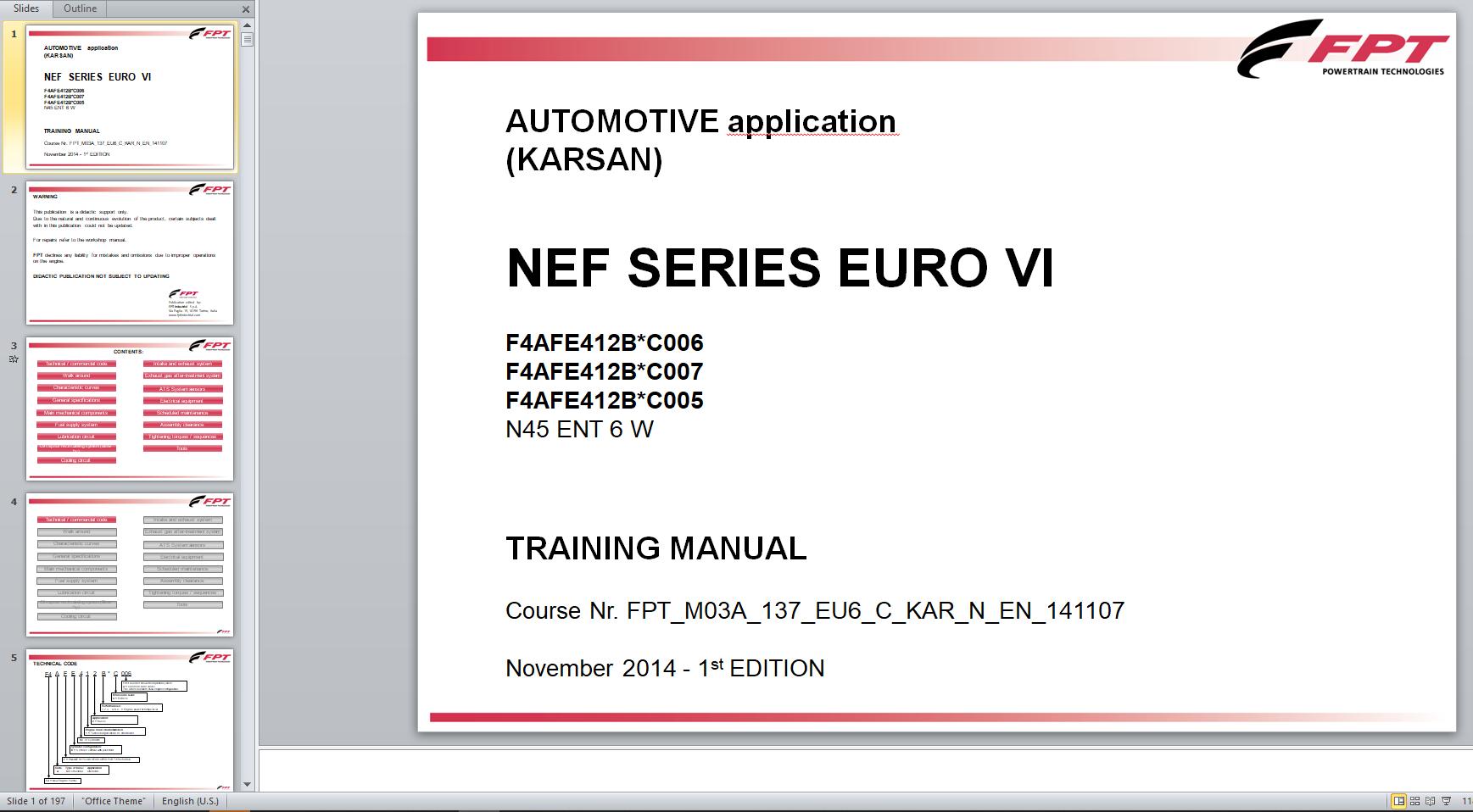 FPT NEF Series EuroIV Automotive Karsan Training Manual PDF