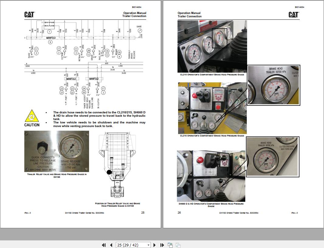 CAT SH150 Shield Trailer Operation Maintenance Manual BI014654 PDF
