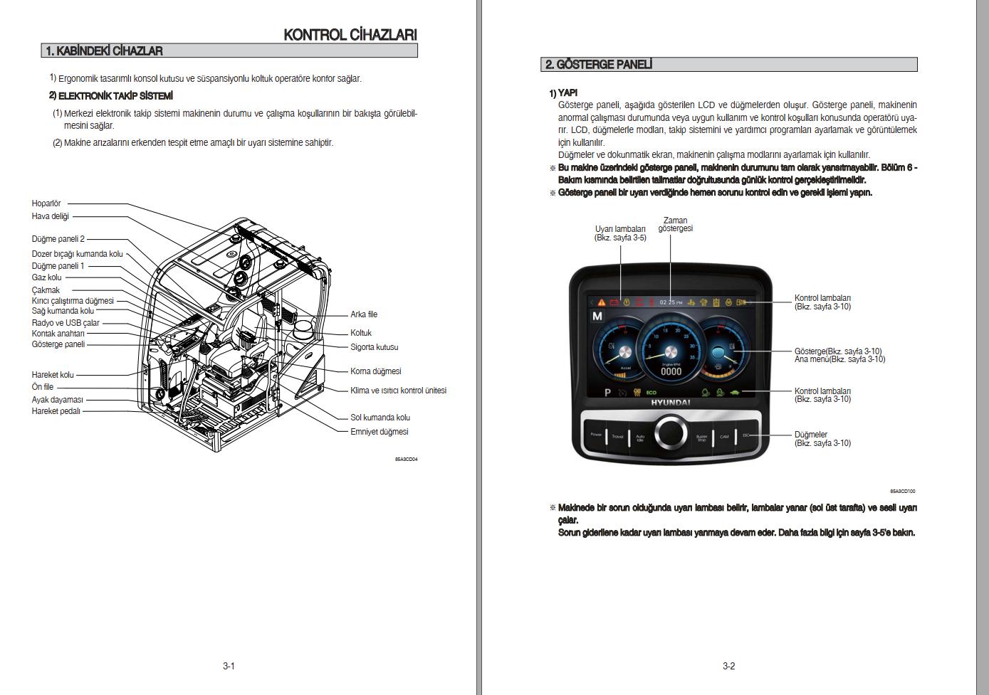 Hyundai HX85A Excavator Operator Manual TR PDF