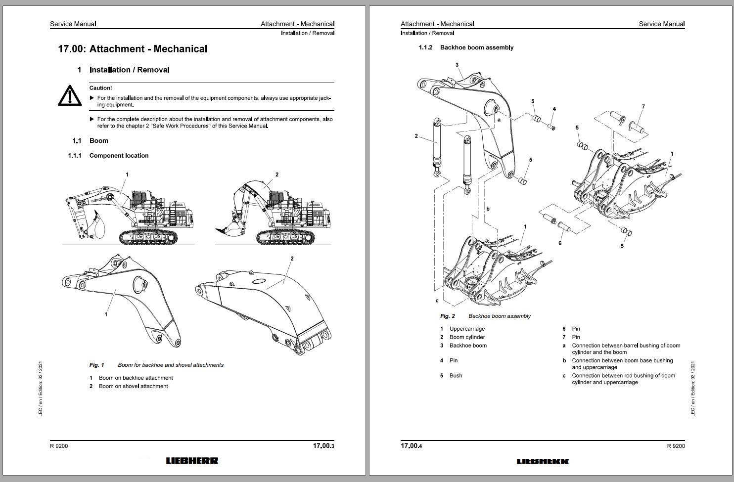 Liebherr R9200 Excavator Service Manual 40001 12.2021 PDF