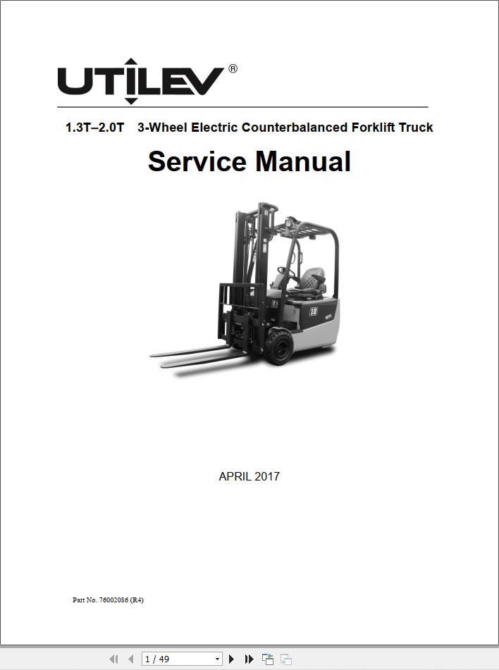 Yale A370 (UT13-20PTE) Service Operation Maintenance Manual PDF