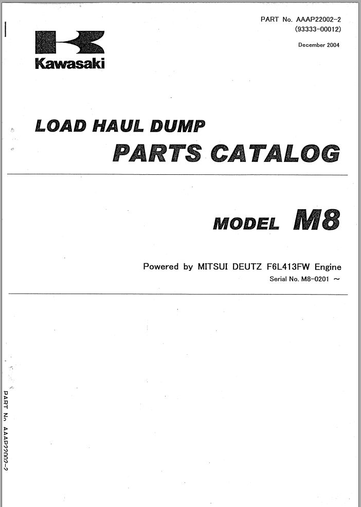 Kawasaki M8 Load Haul Dump Archives - Automotive Repair Manual-Heavvy Equipment Workshop Manual ...