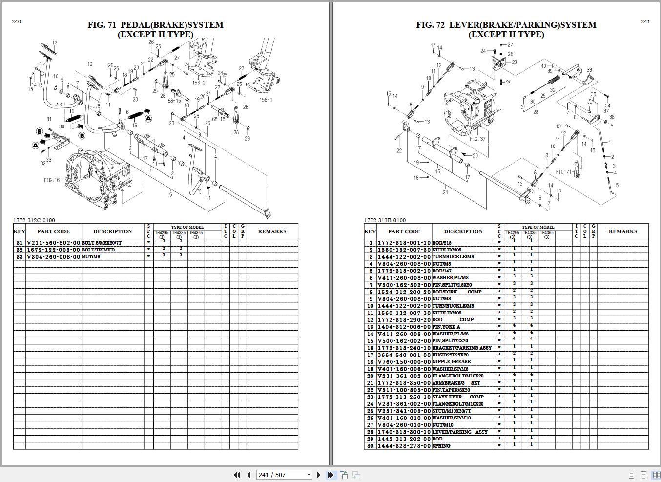 Iseki TH4295F-3 TH4335F-3 TH4365F-3 (FH-3) Parts Catalog 1772-097-110-0B PDF