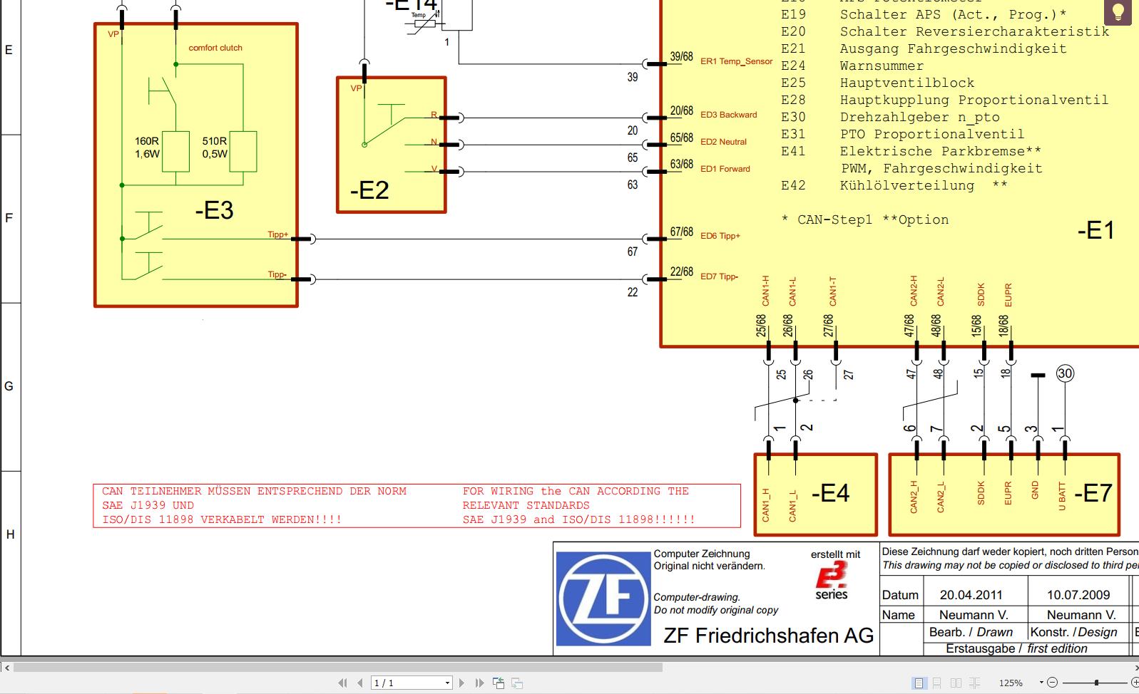 ZF EST57A T72 T73 SDFG Control Unit Electrical Diagram PDF