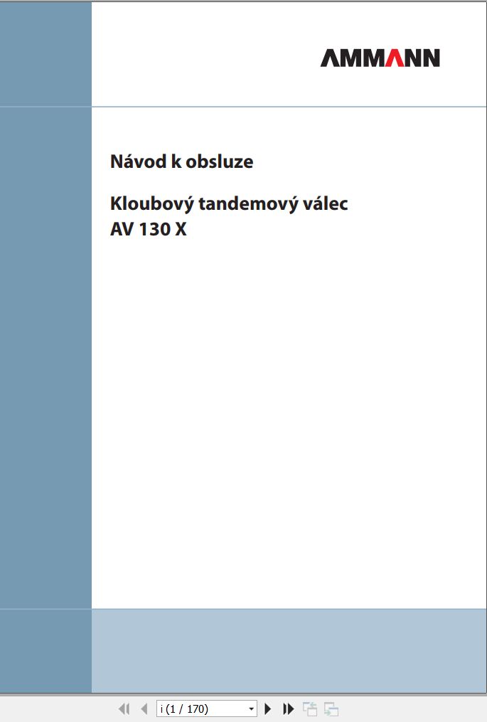Ammann AV130X Cummins Tier 3 Diagrams and Operation Manual 04.2010 CZ PDF