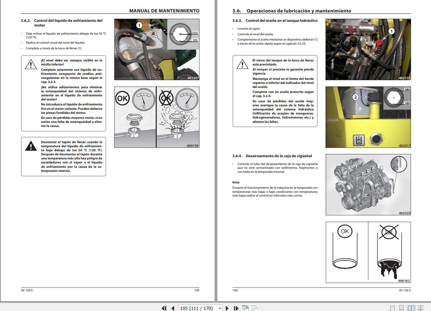 Ammann AV130X Cummins Tier 3 Diagrams and Operation Manual 04.2010 ES PDF