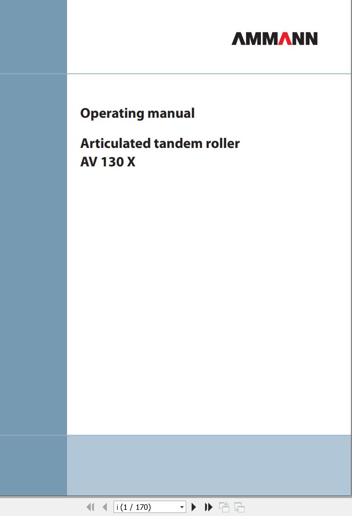 Ammann AV130X Cummins Tier 3 Diagrams and Operation Manual 04.2010 PDF