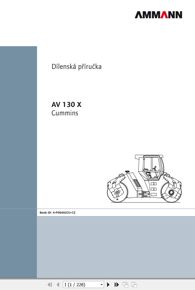 Ammann AV130X Cummins Tier 3 Diagrams and Workshop Manual 4-P08402CU-CZ 07.2015 PDF