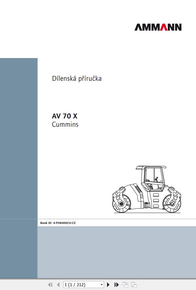 Ammann AV70X Cummins Tier 3 Diagrams and Workshop Manual 4-P08406CU-CZ 04.2015 PDF