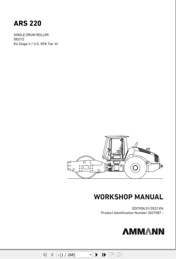 Ammann ARS220 TCD6.1 L6 Stage V Diagram and Workshop Manual 01.2022 PDF