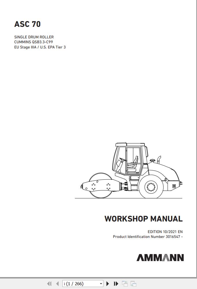 Ammann ARS110 TCD3.6 L4 Stage IV Diagrams and Operation Manual 04.2020 FR PDF
