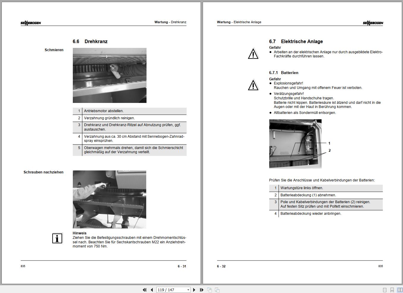 Sennebogen 835 M 835.0.266 Material Handler Operation and Maintenance Manual DE PDF
