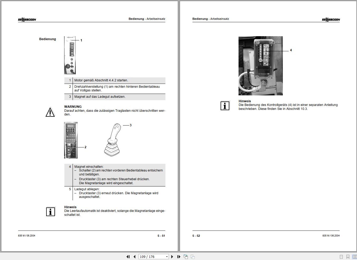 Sennebogen 835 M 835.0.548 Material Handler Operation and Maintenance Manual DE PDF