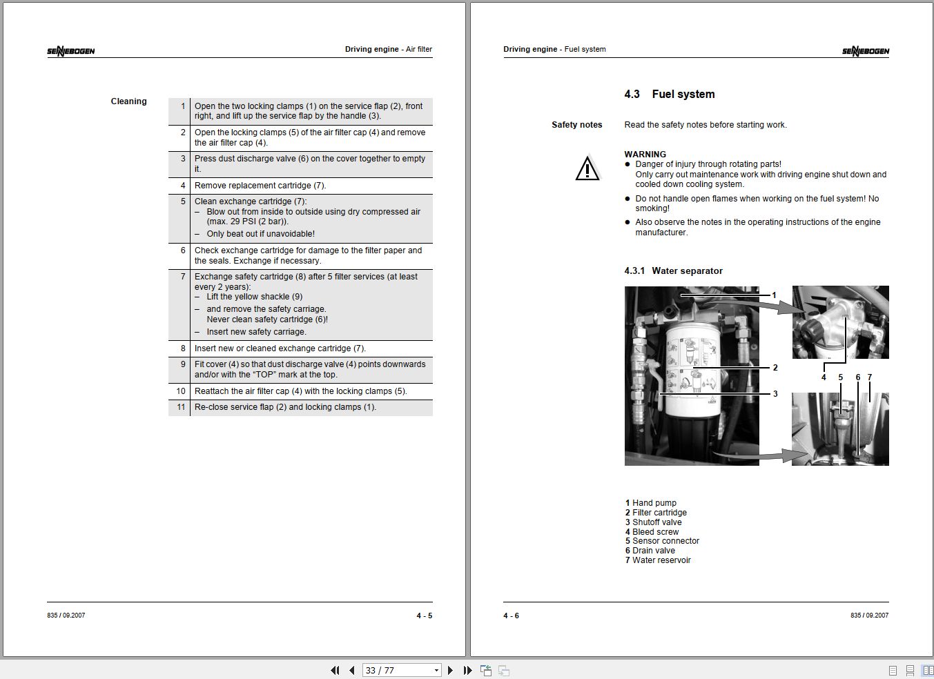Sennebogen 835 M 835.0.958 Material Handler Operation and Maintenance Manual PDF