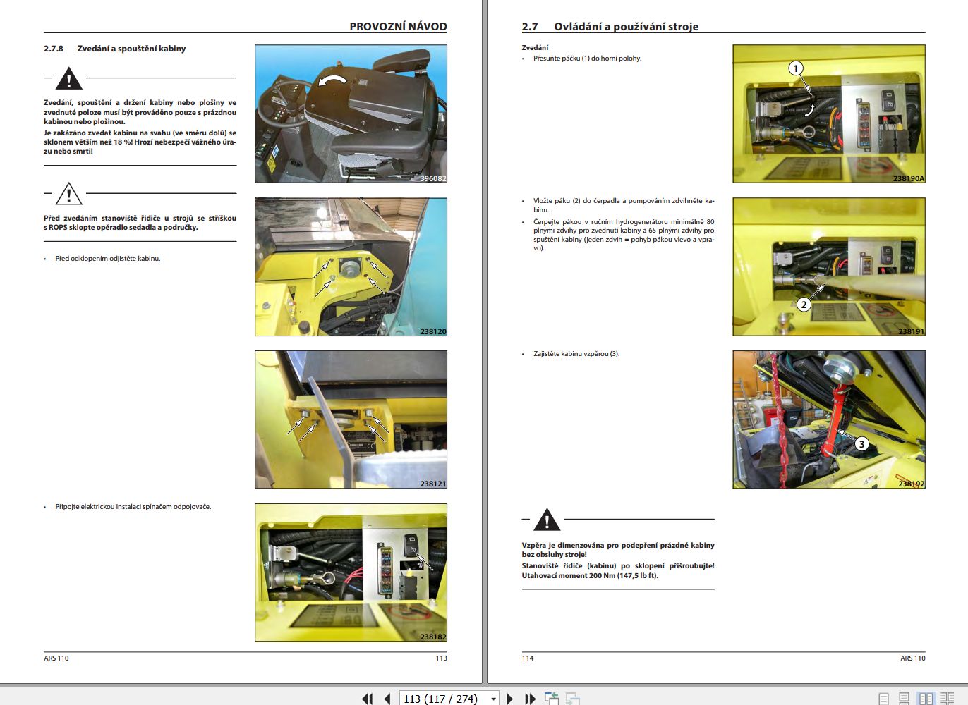 Ammann ARS110 TCD3.6 L4 Stage IV Diagrams and Operation Manual 01.2022 CZ PDF