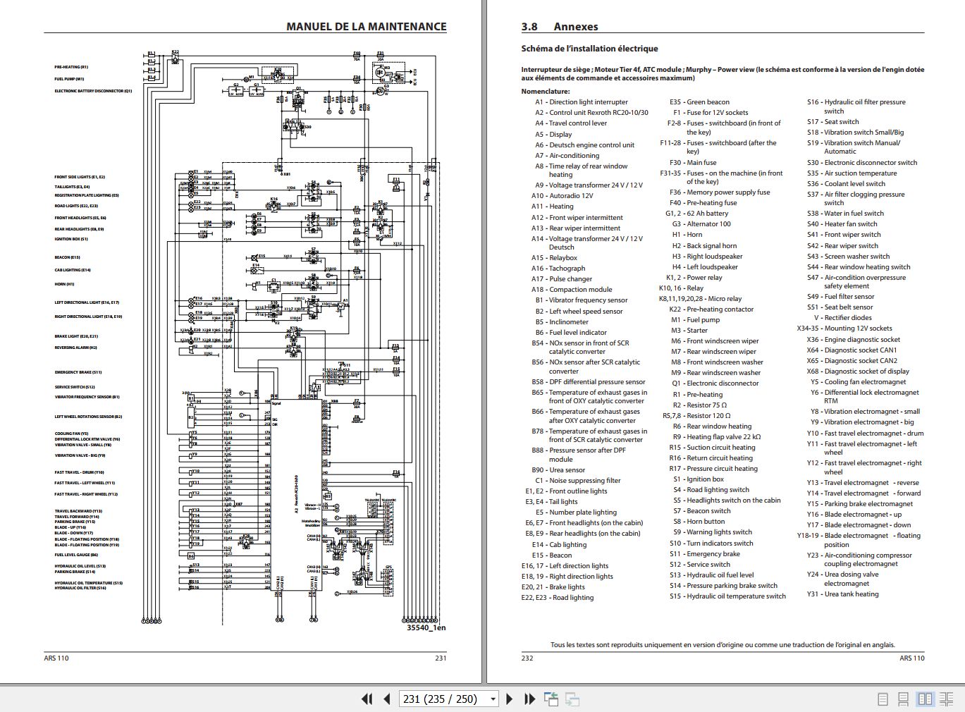 Ammann ARS110 TCD3.6 L4 Stage IV Diagrams and Operation Manual 10.2019 FR PDF