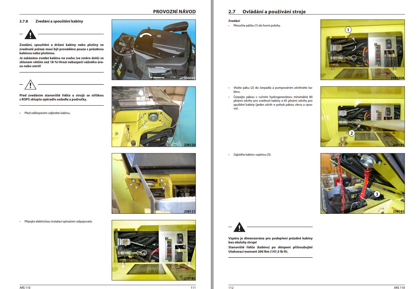 Ammann ARS110 TCD3.6 L4 Stage IV Diagrams and Operation Manual 10.2021 CZ PDF