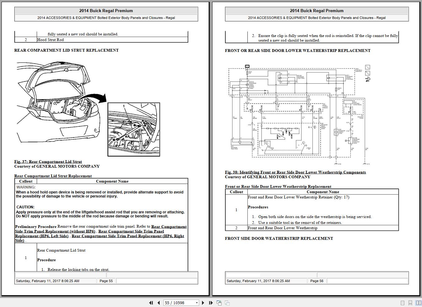 Buick Regal Premium 2014-2016 Diagram and Repair Service Manual PDF