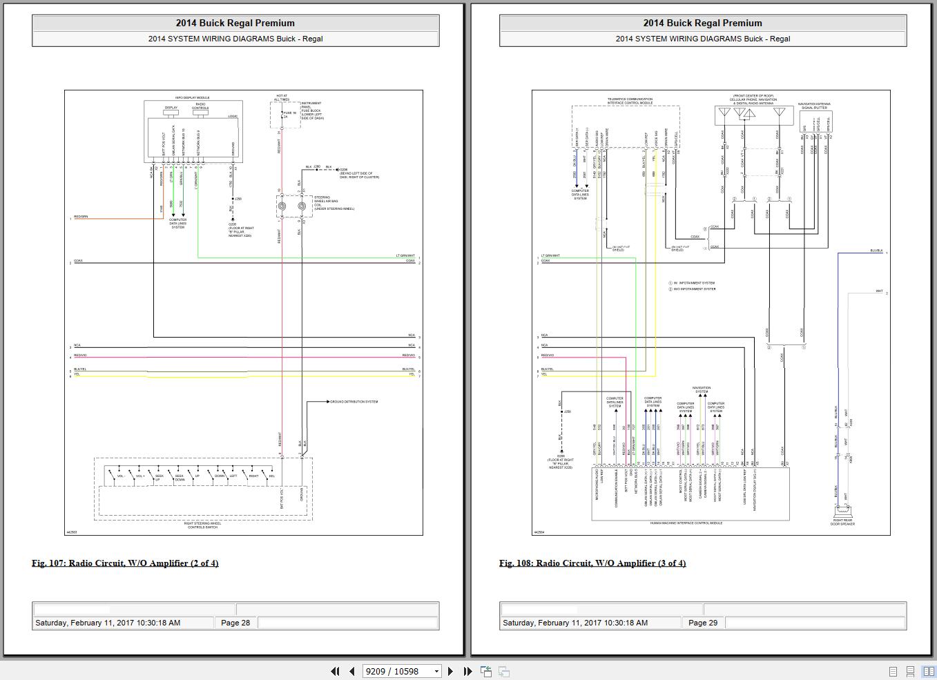 Buick Regal Premium 2014-2016 Diagram and Repair Service Manual PDF
