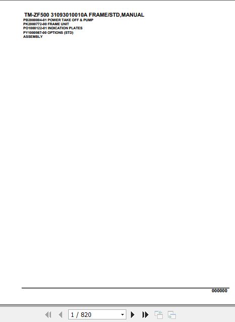 Tadano TM-ZF500 Cargo Crane Parts Manual PDF