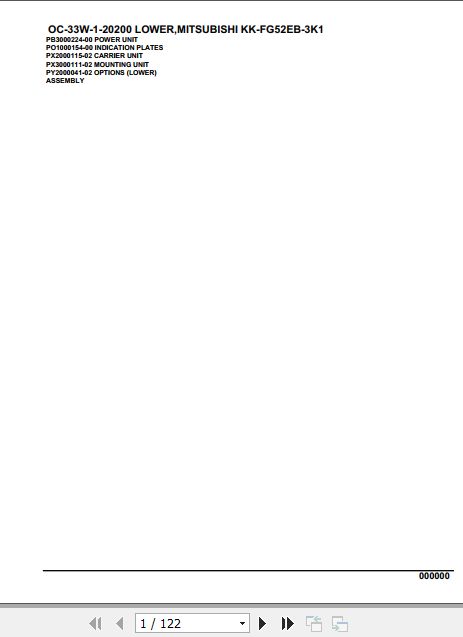 Tadano OC-33W-1 20200 Mitsubishi KK-FG52EB-3K1 Lower Parts Manual PDF