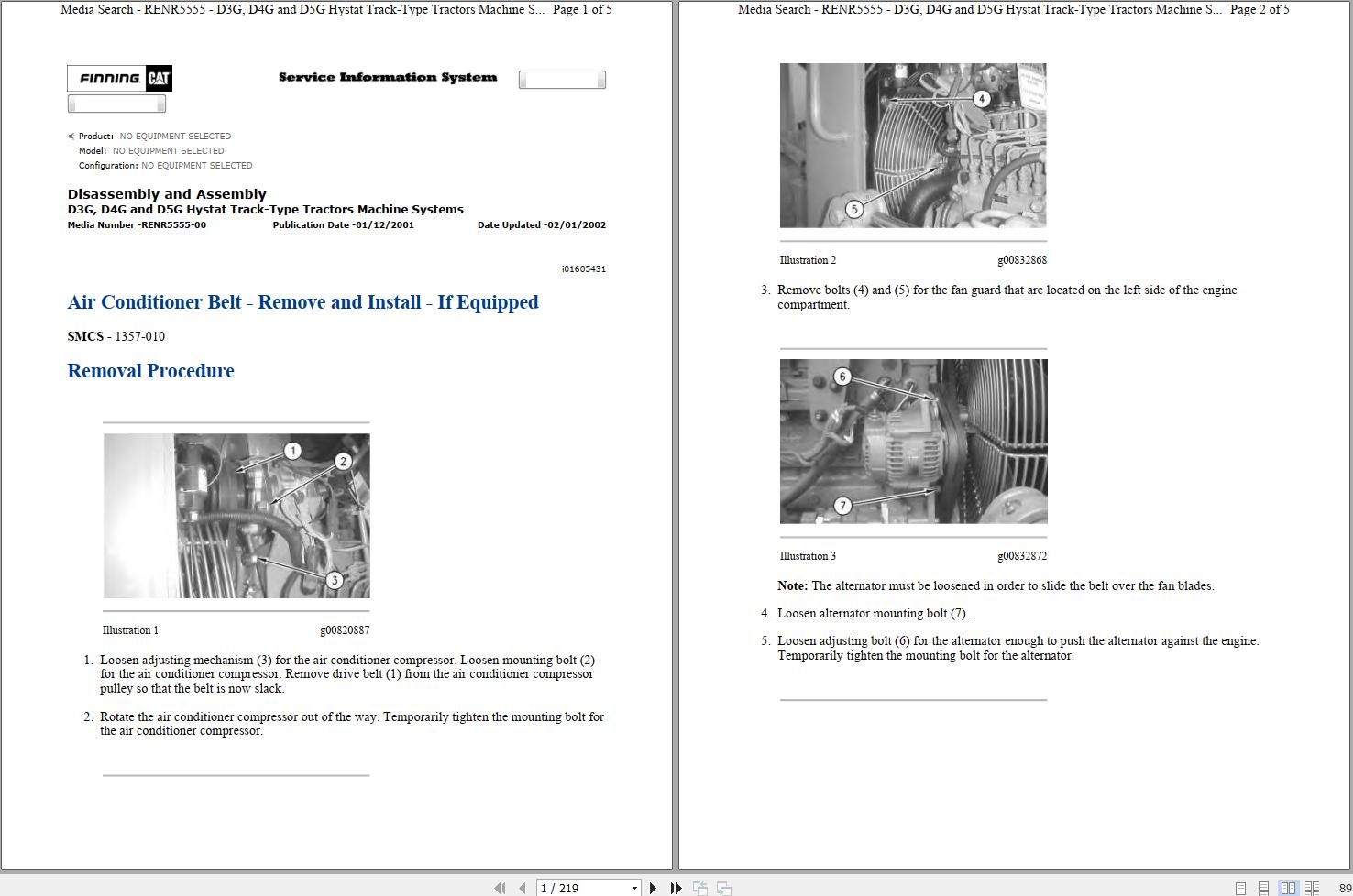 CAT D4G CFN Track-Type Tractor Diagrams and Service Operation Manual PDF