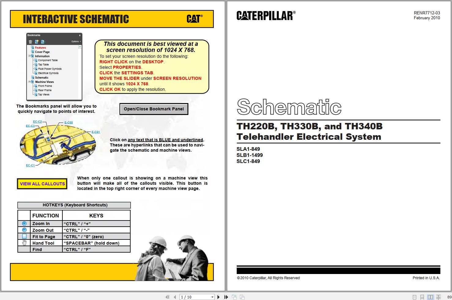 CAT TH330B SLB Telehandler Diagrams and Maintenance Service Manual PDF