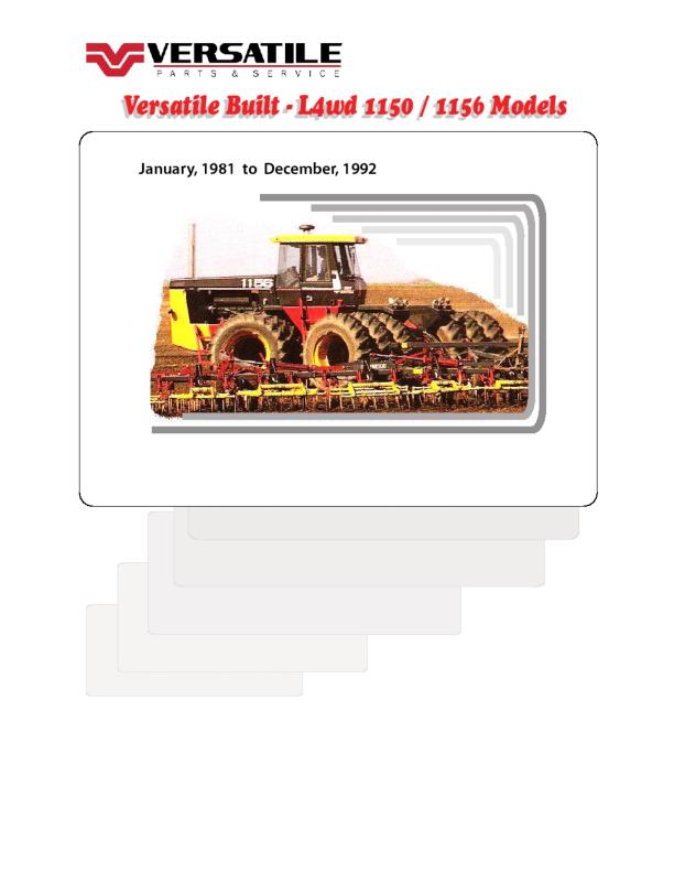 Versatile 1156V Large 4WD Tractor Parts Manual 1986-1992 PDF