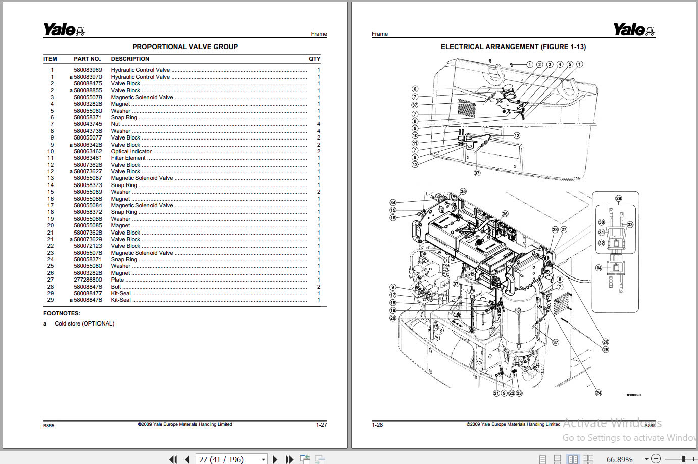 Yale B865 MO10 AC-MO10S AC-MO10S WP AC Parts Catalog 524238084 PDF