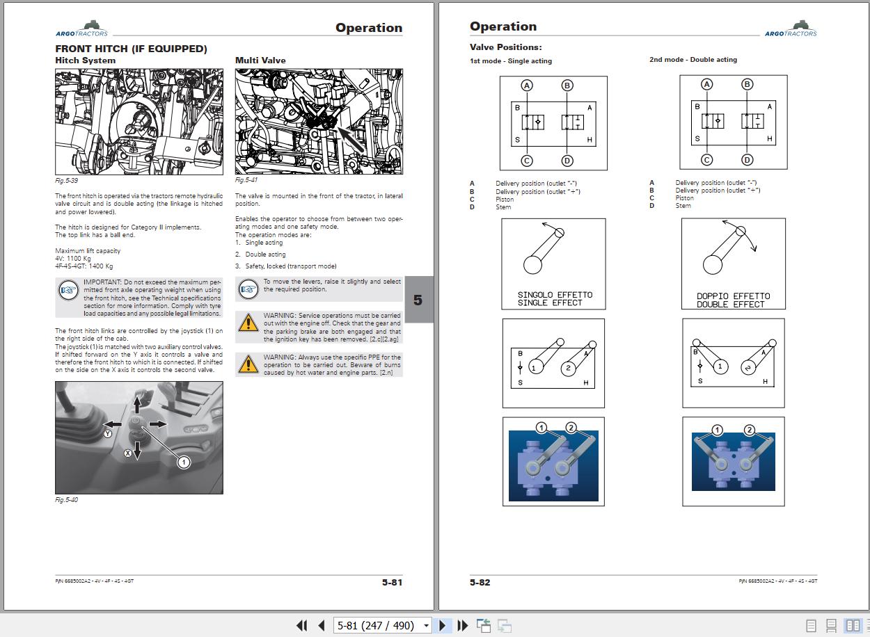 Landini Rex 4-080 V to Rex 4-120 GT Operators Maintenance Manual 6685002A2 PDF