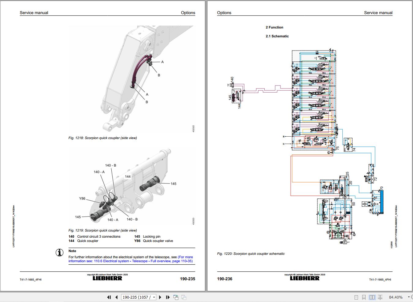 Liebherr T41-7-1665_4FS Telescopic Handler Service Manual 12217177 2020 PDF