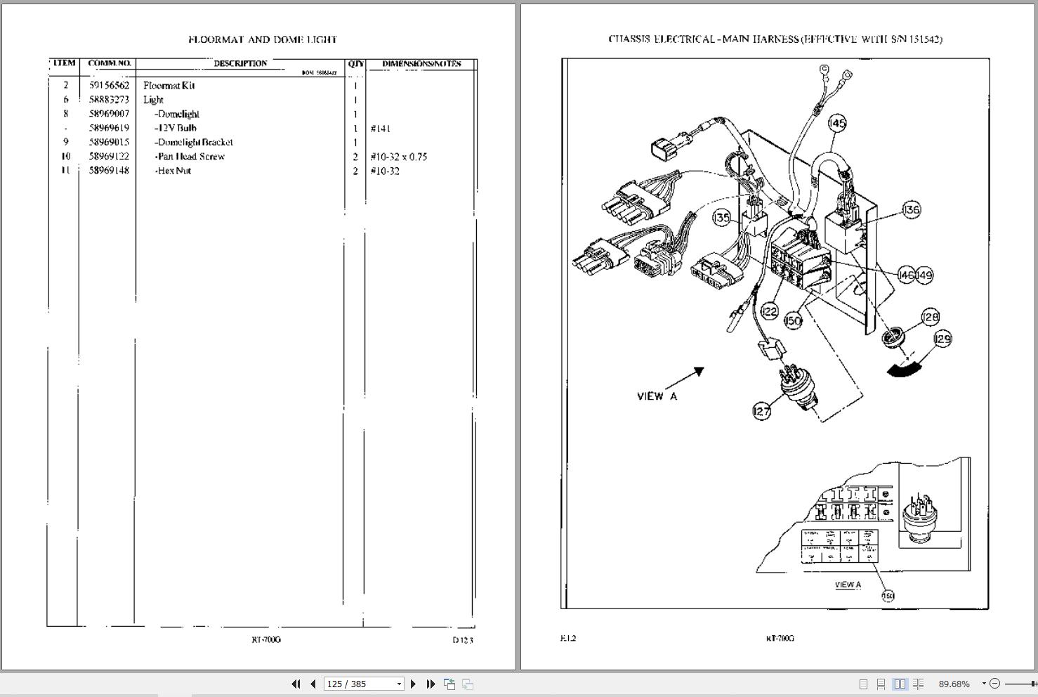 Ingersoll Rand RT700G Forklift Parts Manual CPN13192016 PDF