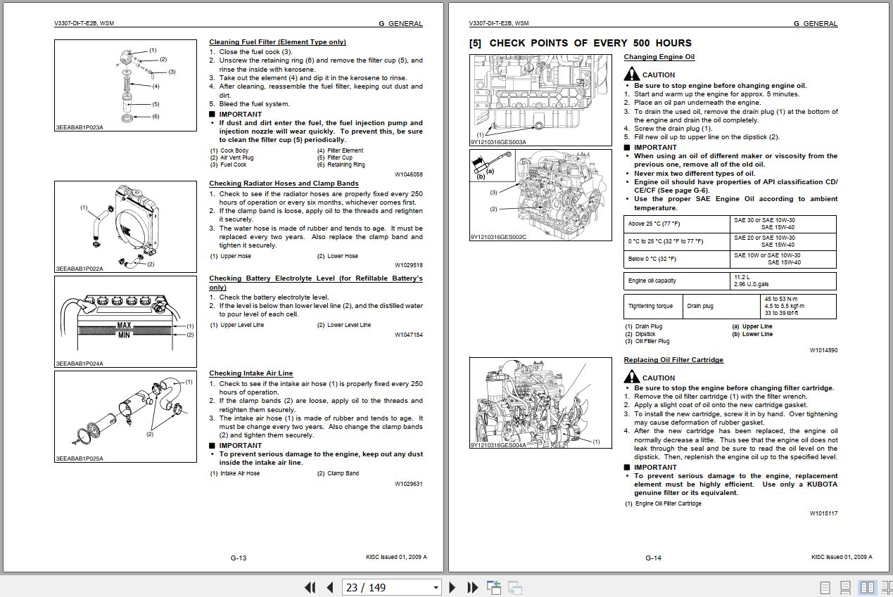 Kubota V3307-DI-T-E2B Engine Workshop Manual 9Y111-03160 PDF