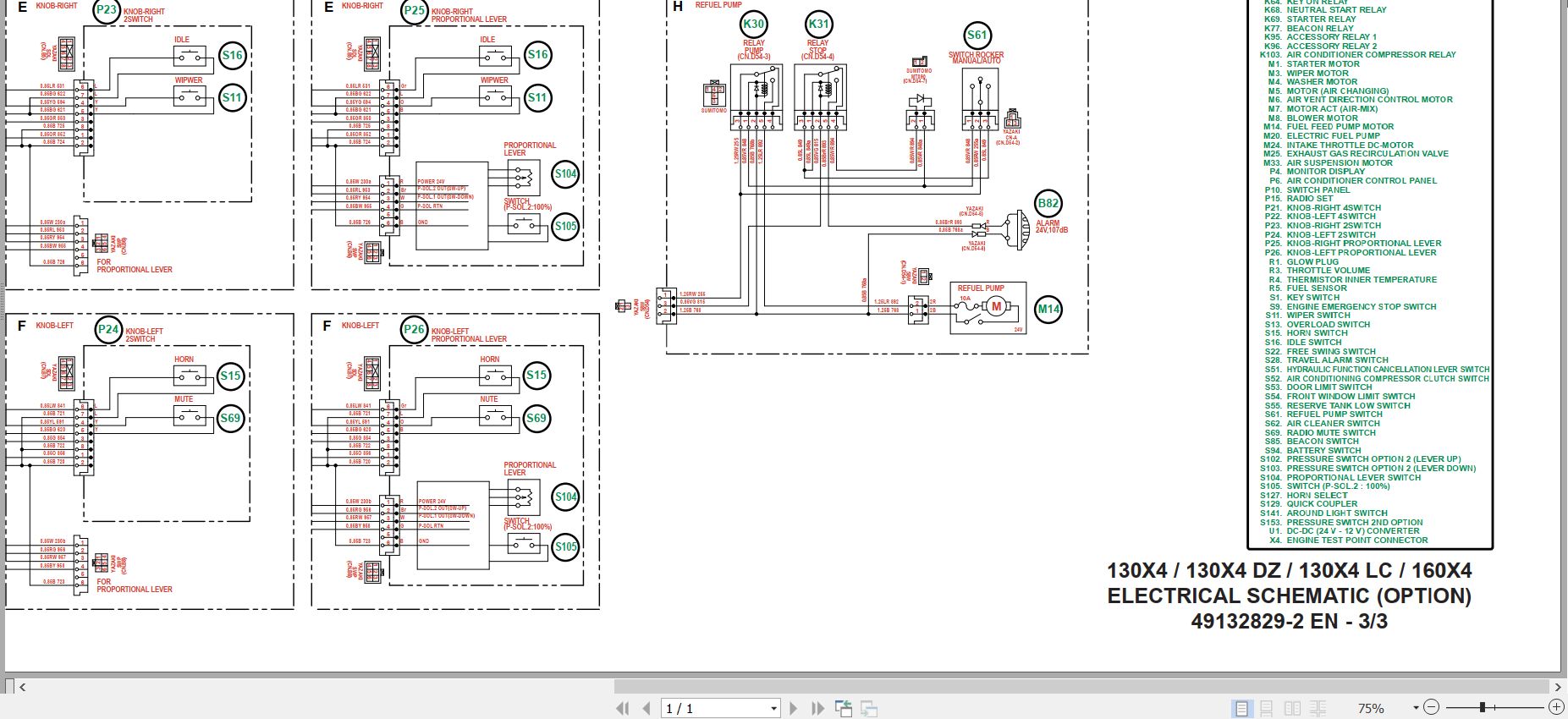 Link-Belt 130X4 130X4 DZ 130X4 LC 160X4 Excavator Electrical Schematic PDF