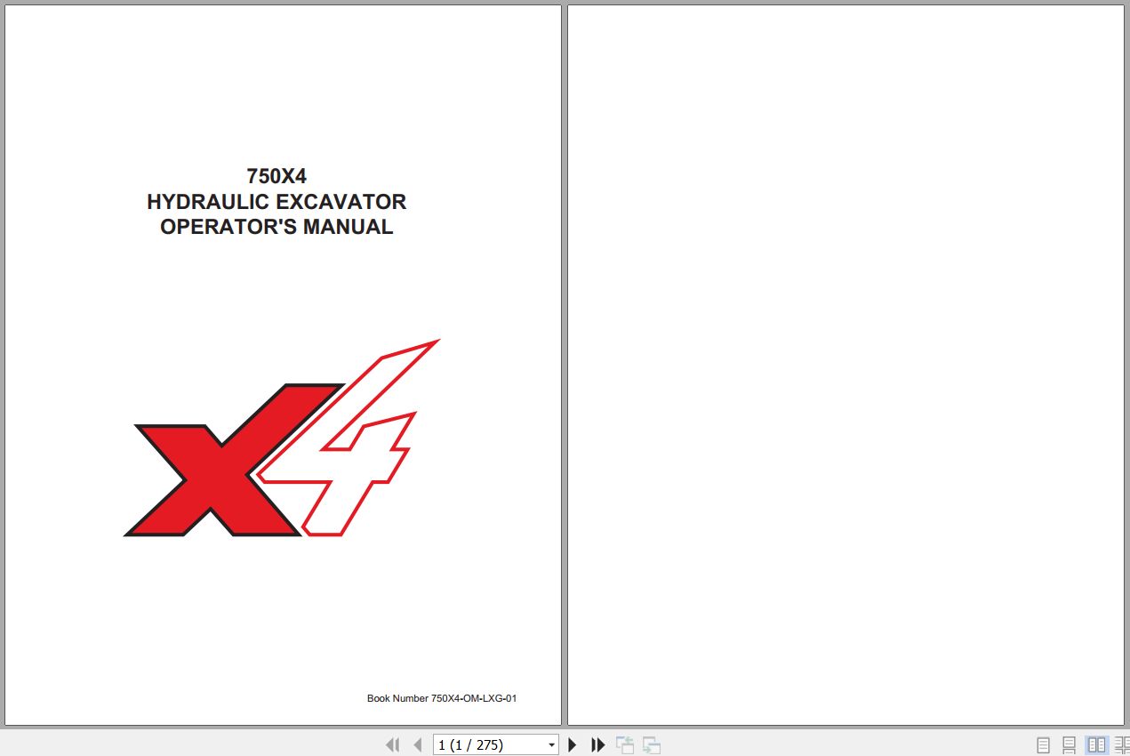 Link-Belt 750X4 Hydraulic Excavator Operators Manual 750X4-OM-LXG-01 PDF