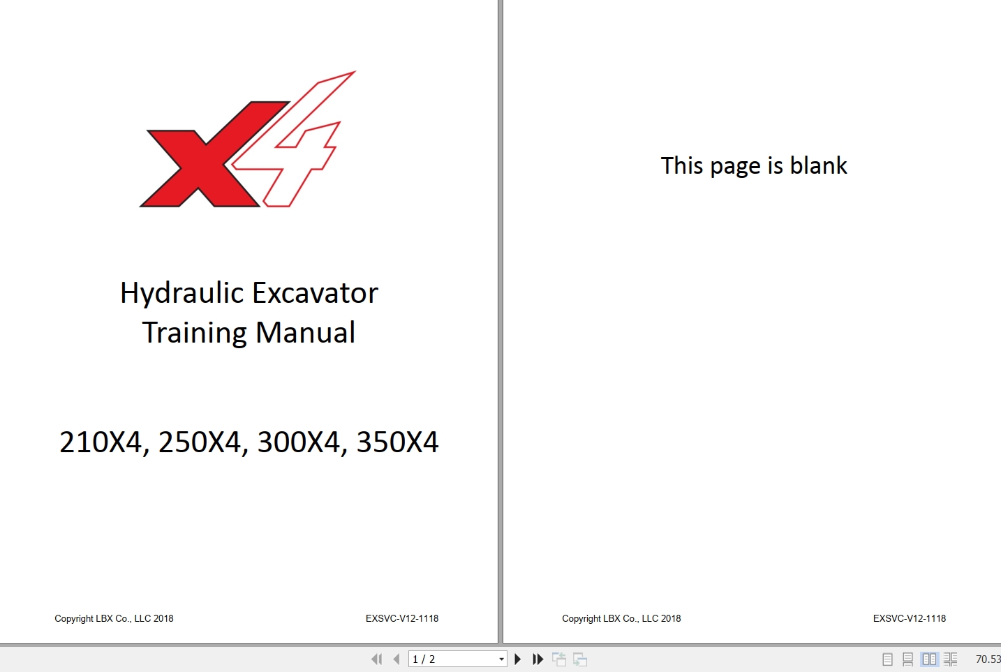 Link-Belt X4 Series Excavator Training Manual PDF