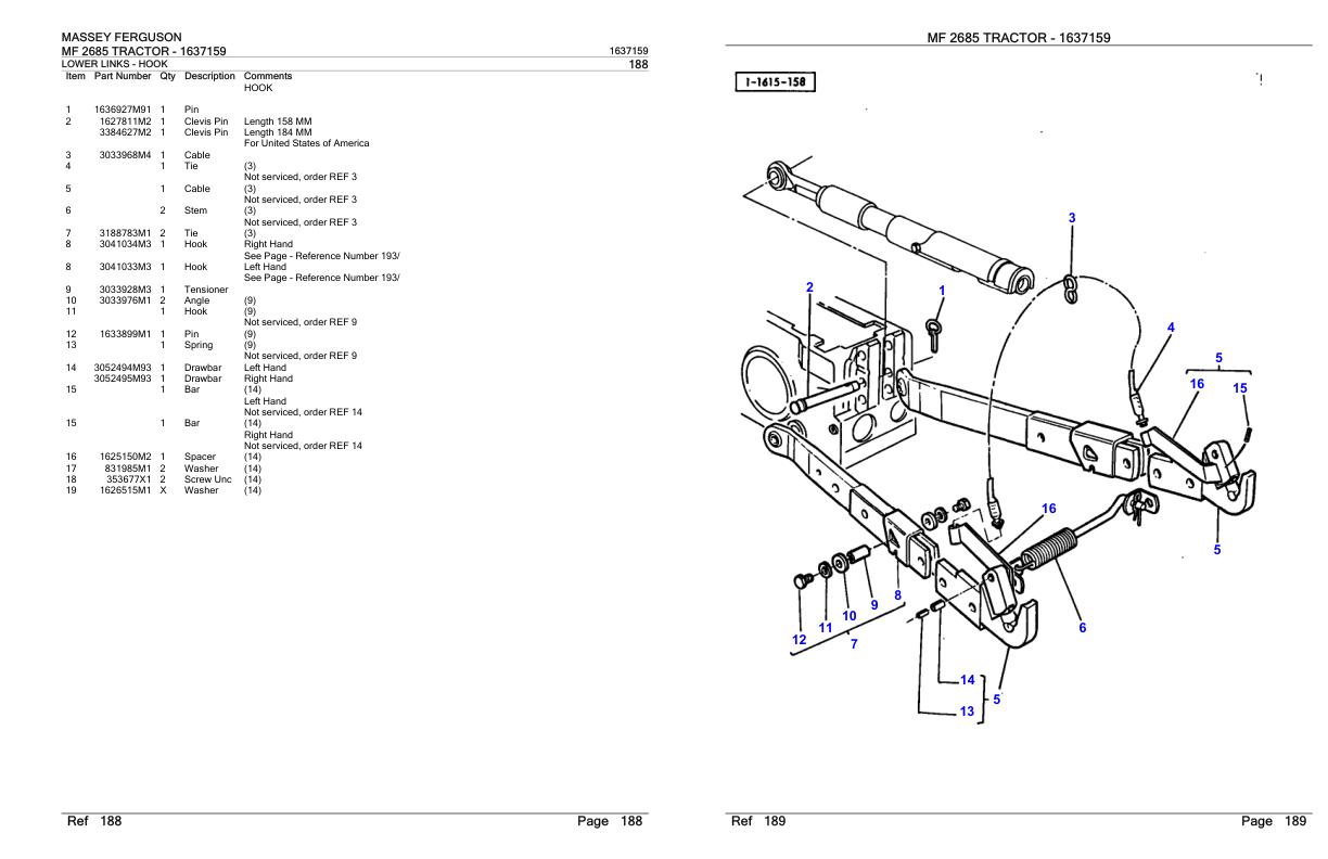 Massey Ferguson MF 2685 Tractor Parts Manual 1637159 PDF