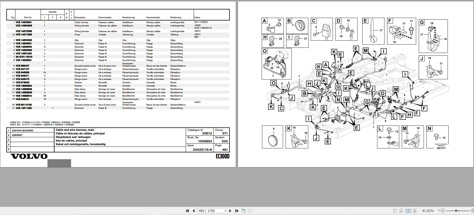 Volvo EC300D Excavator Parts Manual 20025115-H PDF