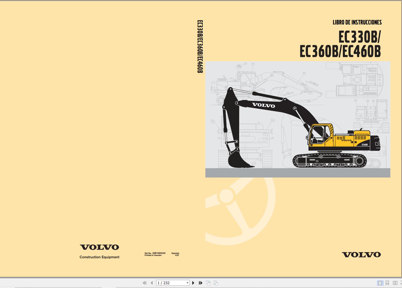 Volvo EC330B EC360B EC460B Instruction Manual 33B1002242 ES PDF