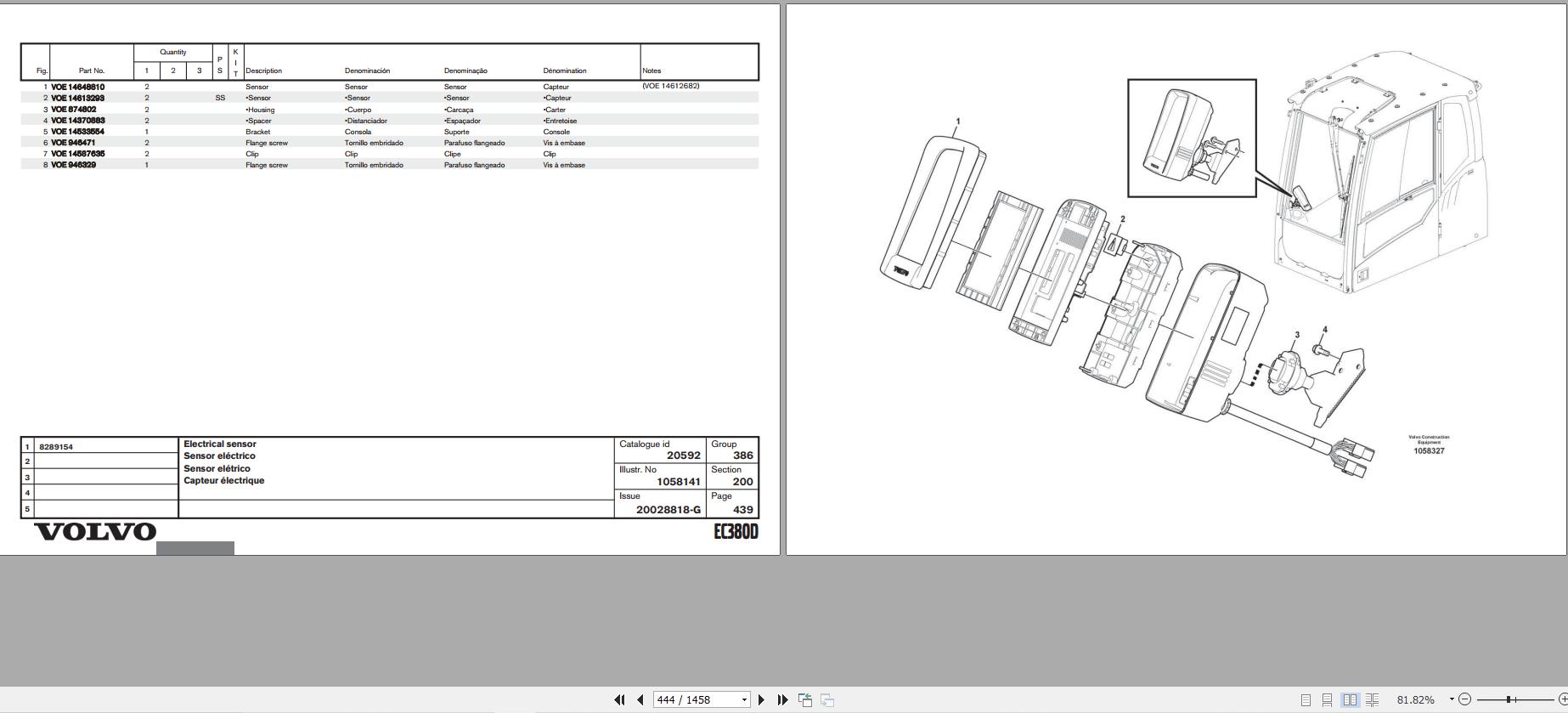 Volvo EC380D Excavator Parts Manual 20028818-G PDF